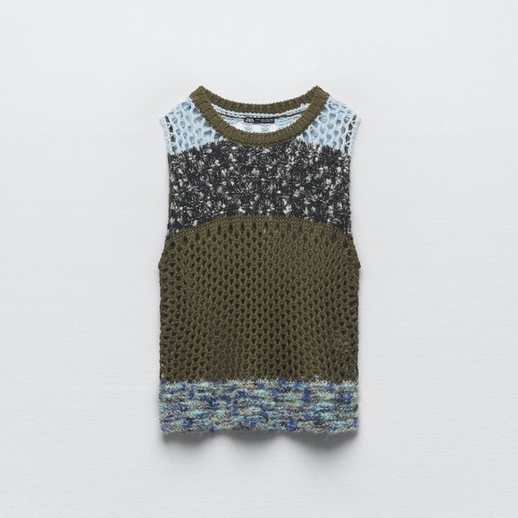 Zara | Tops | Nwt Zara Crochet Combination Top Multicolored | Poshmark